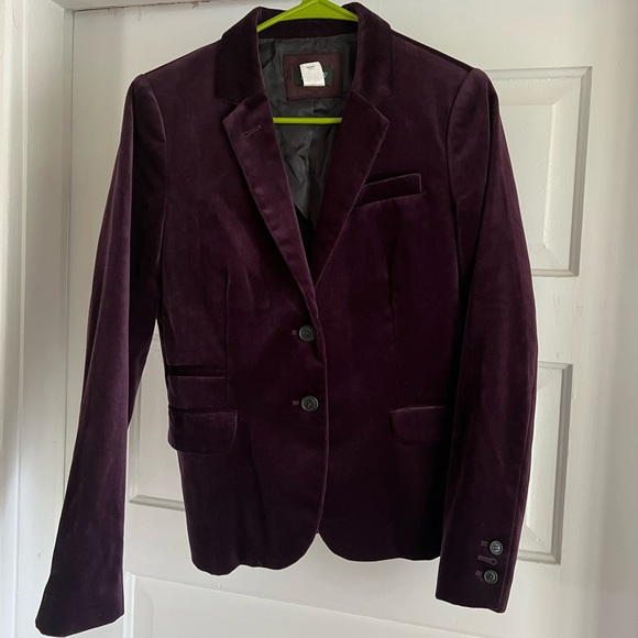 J. Crew | Jackets & Coats | J Crew Purple Velvet Blazer | Poshmark